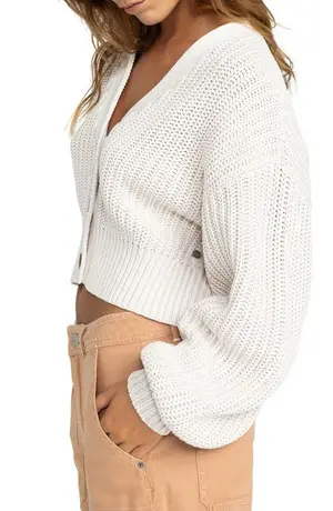 Roxy Sundaze Washed Cotton Crop Cardigan