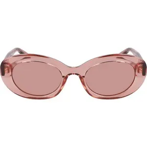 Longchamp Le Pliage 50mm Oval Sunglasses - Transparent Rose