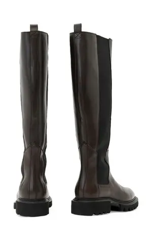 ALLSAINTS Maeve Knee High Boots - Dark Brown
