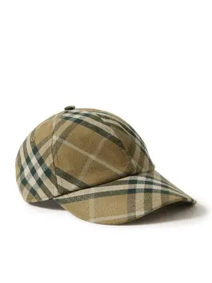Burberry Checked Cotton-twill Baseball Cap - Neutrals