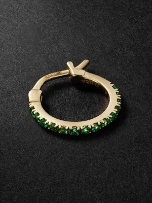 KOLOURS JEWELRY Spectra Small 14-karat Emerald Single Hoop Earring - Gold