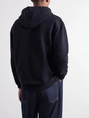 AMI Paris Logo-embroidered Cotton-jersey Hoodie