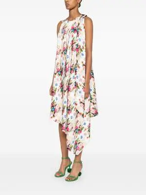 Loewe Asymmetric Midi Dress - White