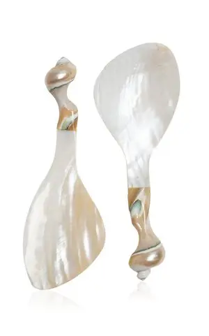 GOHAR WORLD Salad Servers; Mother Of Pearl Multi