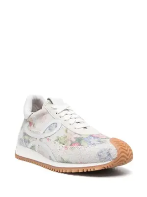 Loewe Floral-print Sneakers - Neutrals