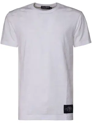 Dolce & Gabbana Logo-flocked Cotton T-shirt