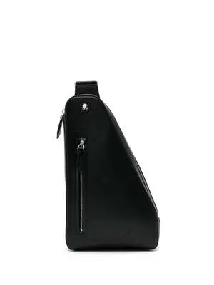 Montblanc Messenger Bag With Logo Studs - Black