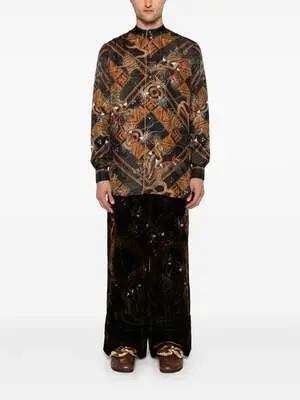 PIERRE-LOUIS MASCIA Printed Silk Shirt - Black