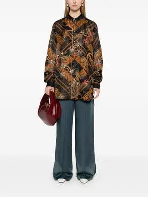 PIERRE-LOUIS MASCIA Printed Silk Shirt - Black