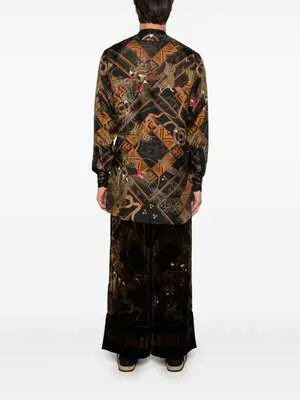 PIERRE-LOUIS MASCIA Printed Silk Shirt - Black