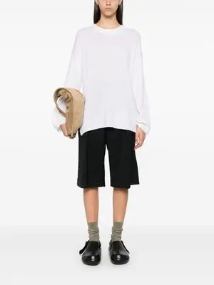 ALLUDE Cashmere Crew-neck Sweater - White