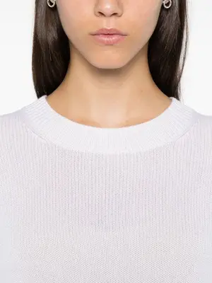 ALLUDE Cashmere Crew-neck Sweater - White