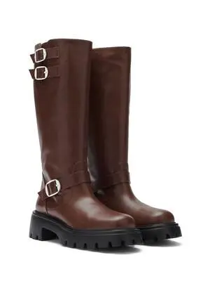 STUART WEITZMAN 50mm Emerson Moto Boots - Brown