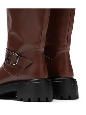 STUART WEITZMAN 50mm Emerson Moto Boots - Brown