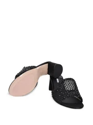 LE SILLA Gilda Crystal-embellished Sandals - Black