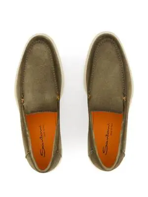Santoni Suede Loafers - Green