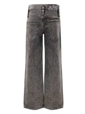 Vaquera Washed Wide-leg Jeans - Black