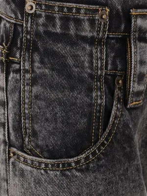 Vaquera Washed Wide-leg Jeans - Black