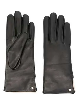 GIANNI CHIARINI Leather Gloves With Gold-tone Hardware
