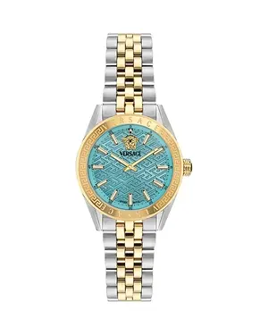 Versace V-code Two Tone Watch 36mm - Blue/two-tone