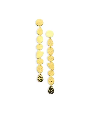 Ippolita 18k Classico Crinkle Mixed Shape Linear Drop Earrings - Gold