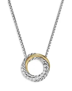 David Yurman David Yurman Crossover Pendant Necklace Silver/gold