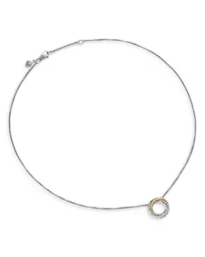 David Yurman Crossover Pendant Necklace - Silver/gold