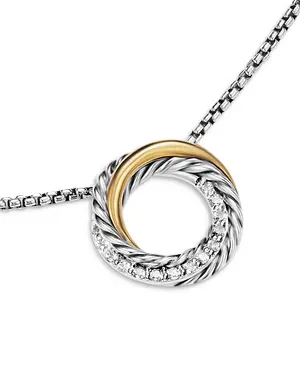 David Yurman Crossover Pendant Necklace - Silver/gold