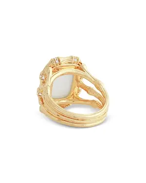 ANABEL ARAM Bamboo Stone Statement Ring - White/gold