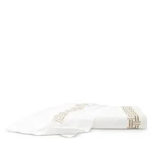 Frette Basketweave Embroidery Duvet Cover, King - Tranquil Green/beige