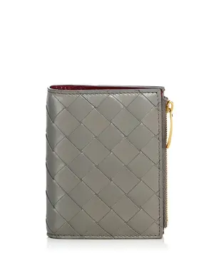 Bottega Veneta Intrecciato 15 Small Bi Fold Wallet Basalt/lava