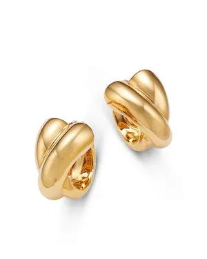 Bloomingdale'S 14k Yellow Crossover Huggie Hoop Earrings - Gold