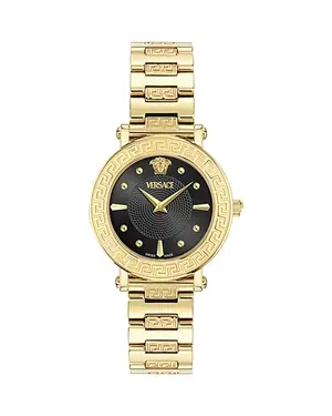 Versace Greca Sphere 35mm Watch - Black/gold