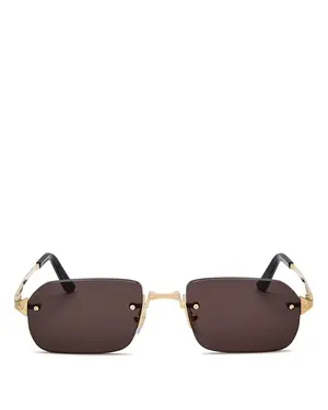 CARTIER 55mm Square Frame Sunglasses - Gold/brown Solid
