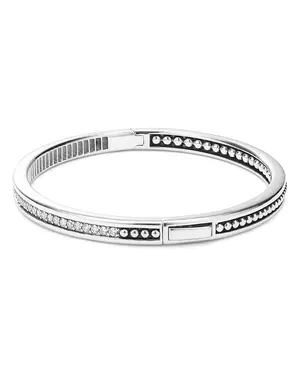 Lagos Sterling Caviar Spark Diamond Bangle Bracelet