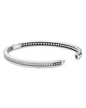 Lagos Sterling Caviar Spark Diamond Bangle Bracelet