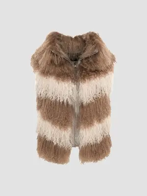 Gorski Mongolian Lamb Vest - Pink