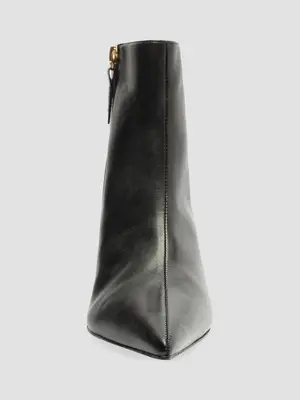 Schutz Mikki Mid 65mm Leather Stiletto Booties