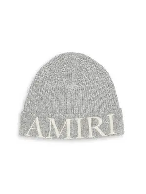 Amiri Logo Wool Beanie Grey