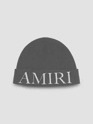 Amiri Logo Wool Beanie - Stone