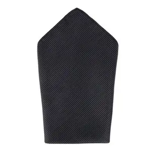 Trafalgar Leyton Diagonal Lined Tone On Tone Silk Pocket Square - Graphite