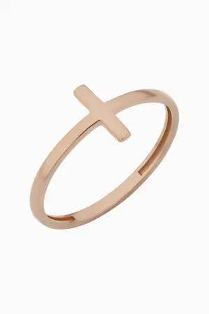 ORADINA 10k Cross Ring - Rose Gold