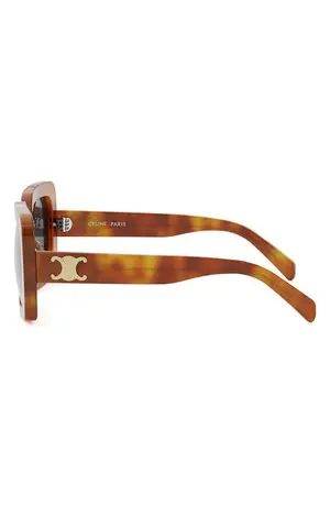 Celine Triomphe 56mm Square Sunglasses - Havo/smk