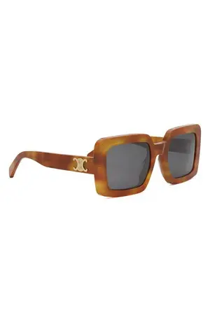 Celine Triomphe 56mm Square Sunglasses - Havo/smk