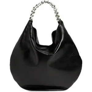 L’ALINGI Large Leather Hobo Bag With Crystal Handle