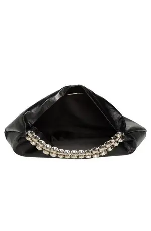 L’ALINGI Large Leather Hobo Bag With Crystal Handle