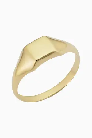 ORADINA 14k Florence Square Signet Ring - Yellow Gold