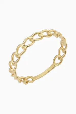 ORADINA 14k Curb Link Ring - Yellow Gold