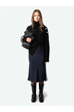 Zadig&Voltaire Zadig & Voltaire Jayla Leopard Jacquard Skirt - Navy