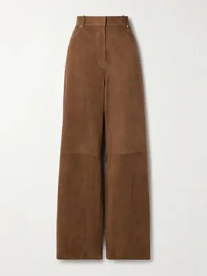 Loewe Paneled Suede Wide-leg Pants